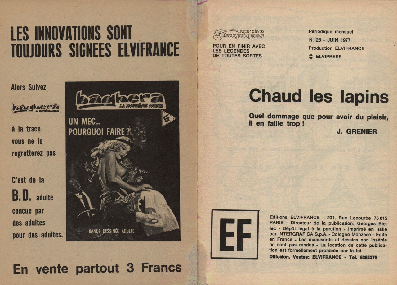 Contes Satyriques 26 comics en francais. Comique porno de bande dessinee.